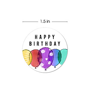 Modern, Vibrant Watercolor Birthday Stickers / 6 Bright Birthday Designs / 500 Colorful Rainbow Birthday Labels / 1.5" Happy Birthday Envelope Seals