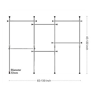 Flesser Garment Clothes Rack Free Combination Clothes Organizer Storage Shelf Closet Solution for Basement,Apartment, Bedroom,NO Drilling Request