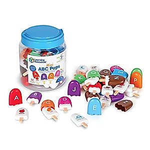 Learning Resources Mini ABC Pops, 52 Pieces, Ages 3+, Alphabet Recognition, Fine Motor Skills Toys, Toddler Learning Toys, Montessori Toys for Kids
