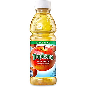 Tropicana 100% Juice, Apple Juice, 10 fl oz (Pack of 24) - Real Fruit Juices, Vitamin C Rich, No Added Sugars, No Artificial Flavors