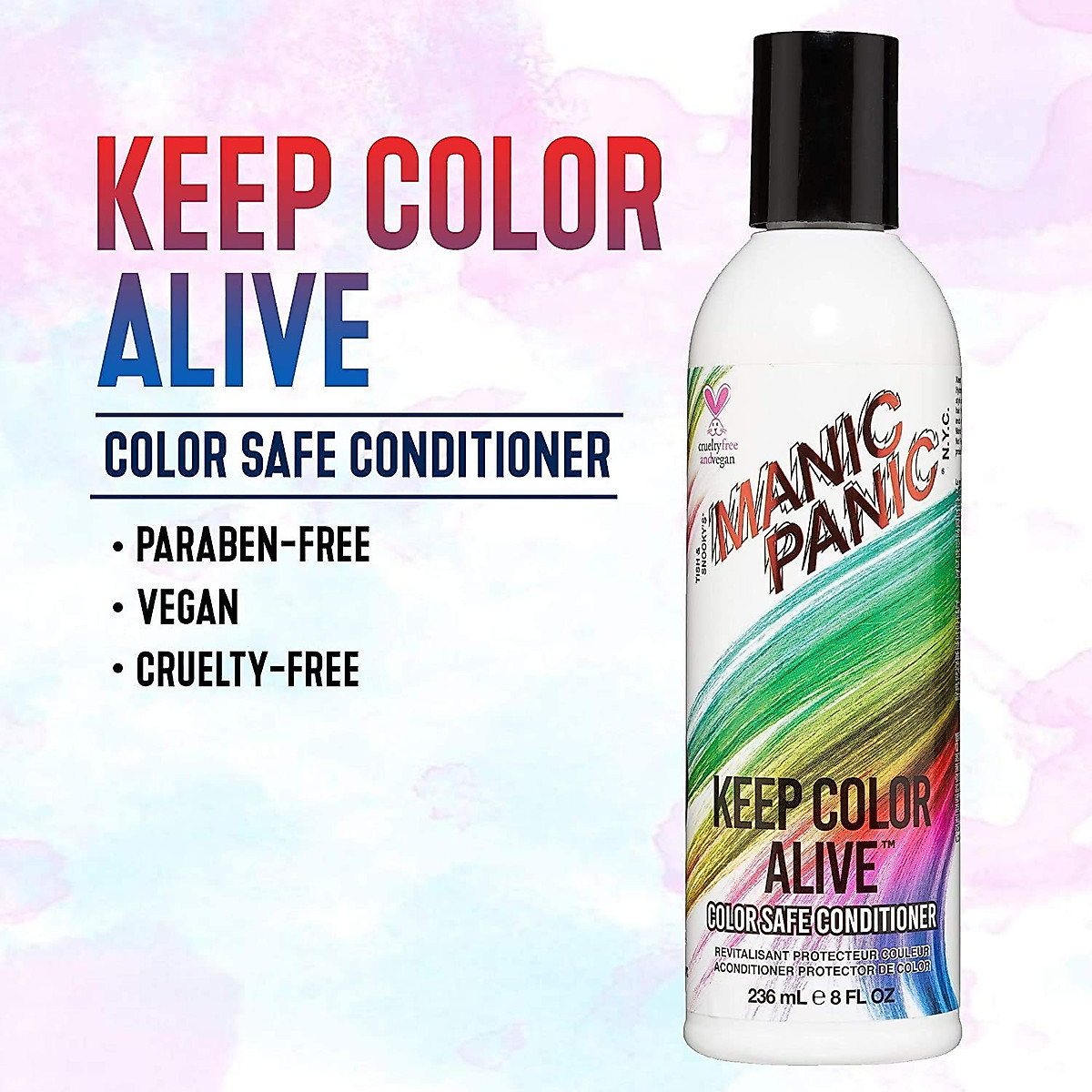 MANIC PANIC Keep Color Alive Conditioner for Color Treated Hair - Sulfate & Paraben Free - Vegan & Cruelty Free Moisturizing & Volumizing Conditioner - Quinoa & Shea Butter Repairs Damaged Hair (8oz)