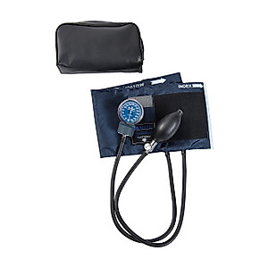 MABIS Aneroid Sphygmomanometer Blood Pressure Gauge Large Adult Cuff for Home Use, Blue