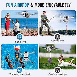 FLYDrone Drone Airdrop System for DJI Mini 4K/Mini 4 Pro/Mini 3 Pro/Mini 3/Mini SE/Mini 2/Mini 2 SE Accessories, Payload/Delivery/Transport Drop Release Device for DJI Mini Series Drone