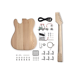 Fistrock DIY Electric Guitar Kit Beginner Kit 6 String Right Handed with Ash Body Hard Maple Neck Rosewood Fingerboard Chrome Hardware Build Your Own Guitar.