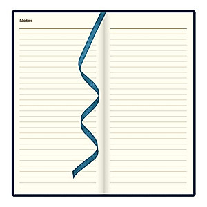 Letts of London Signature Weekly/Monthly Planner, 12 Months, January to December, 2024, Bonded Leather, Slim Size, 6.625" x 3.25", Blue (C38SUBE-24)