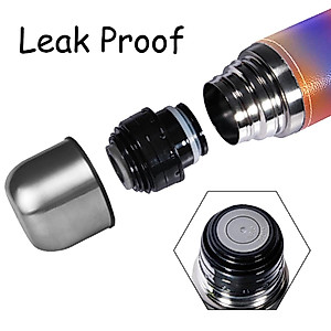 Stainless Steel Leather Vacuum Insulated Mug Color Texture Thermos Water Bottle for Hot and Cold Drinks Kids Adults 16 Oz