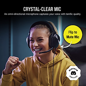 Corsair HS55 Surround Gaming Headset (Leatherette Memory Foam Ear Pads, Dolby Audio 7.1 Surround Sound on PC and Mac, Lightweight, Omni-Directional Microphone, Multi-Platform Compatibility) Carbon