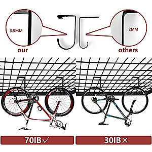 Saderoy 4-Pack Add-On Storage Flat Hook Accessory for Garage Ceiling Storage Rack and Wall Shelving, Black- Suitable for FLEXINOUMTS Ceiling Storage Racks and Wall Shelves