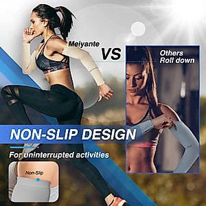 Arm Sleeve Compression Arm Sleeve For Men & Women - UV Sun Protection Cooling Arm Sleeves for Women For Tattoo Cover Up, Cycling, Golfing, Gaming, Fishing, Gardening 1 Pair Black Arm Sleeve