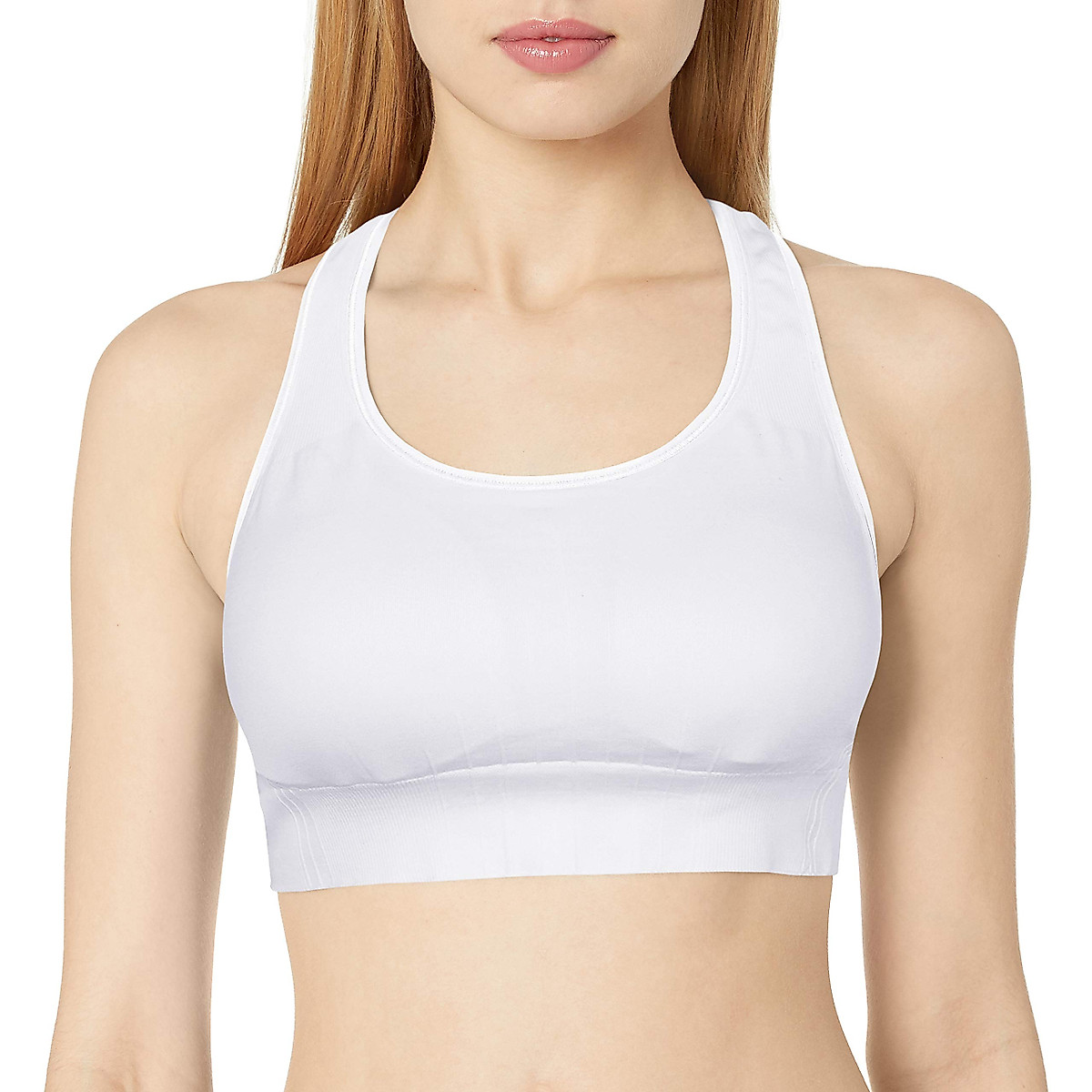C9 Champion Women's Medium Support Seamless Racerback Bra, True White, M