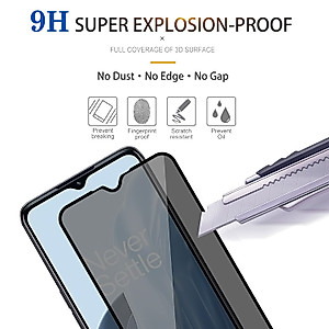 Lokyoo 2 Pack Privacy Screen Protector for Oneplus Nord N300 5G [Anti-Spy Tempered Glass], Ultra HD, Anti-Scratch, Bubble-Free, Easy Install 9H Protective Glass for Nord N300