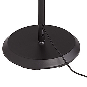 360 Lighting Arnie Traditional Industrial Pharmacy Light Floor Lamp Standing LED 62" Tall Sleek Black Metal Chrome Adjustable Arm Round Shade Decor for Living Room Reading House Bedroom