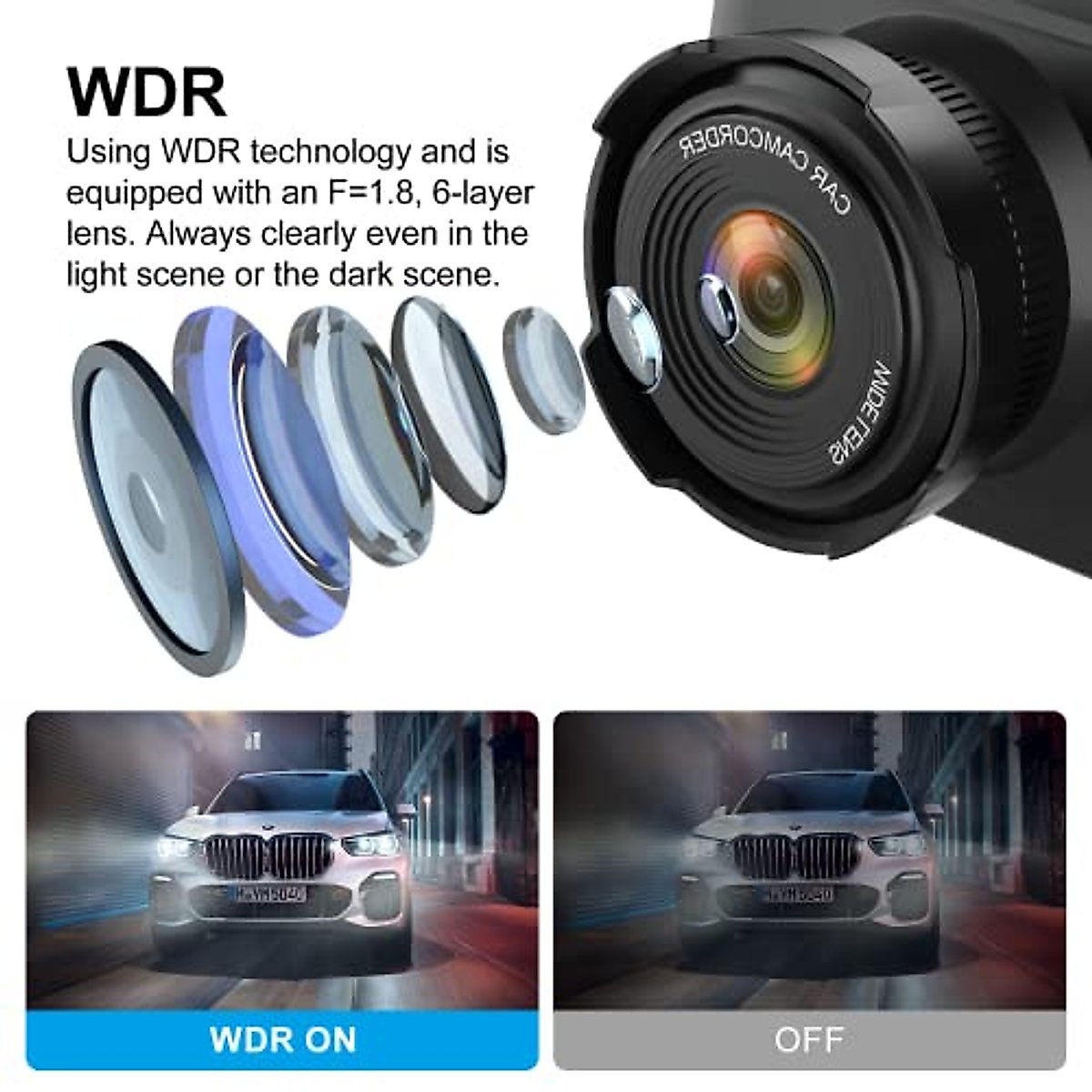 Dash Cam AQV,3 inch Car Camera,Dash Cam Front 1080P FHD,170° Wide Angle,G-Sensor, Loop Recording, Parking Monitor, Motion Detection, WDR