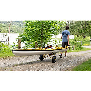 Suspenz Kayak Canoe Transport Trailer, DLX Kayak Cart, Trolley with Airless Wheels and Straps, Weight Capacity 150 lbs, (22-0044)