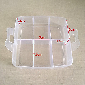 Clear Adjustable Jewelry Bead Sewing Organizer Box Storage Transparent Container Case (18 Compartments)