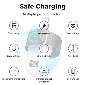 AORATY 3000mAh(Large-Capacity) Portable Charger for Apple Watch, 2 in 1 Wireless Magnetic iWatch Charger with Digital Display Travel Power Bank for Apple Watch Series 9/8/7/6/5/4/SE/Ultra 2/Ultra