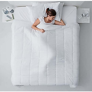 WHITEWRAP Down Alternative Comforter Queen | White | All Season Corner Duvet Tabs | Fluffy, Plush Microfiber Fill, Machine Washable, Duvet Insert | Stand Alone Comforter, Box Stitched