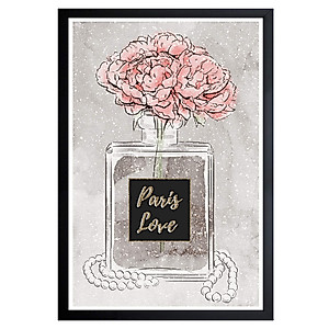 Wynwood Studio Fashion and Glam Wall Art Prints 'Vase of Fragrance' Home Décor, 13x19, Black Frame