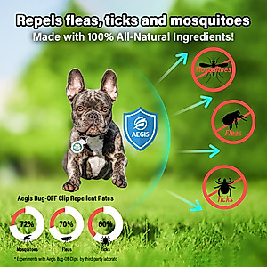 Bug-Off Clip for Dogs, Repels Flea, Tick & Mosquito for 60 Days, Natural Flea and Tick Repellent Collar [Made in Korea] Aegis by KN FLAX (Daisy)