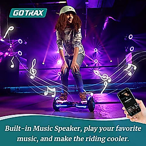 Gotrax Glide Hoverboard for Kids Ages 6-12, Hover Board with Music Speaker & LED Lights, Smart Self Balancing Scooters Hover Board for Kids Adults Gifts, UL2272 Certified(Purple)