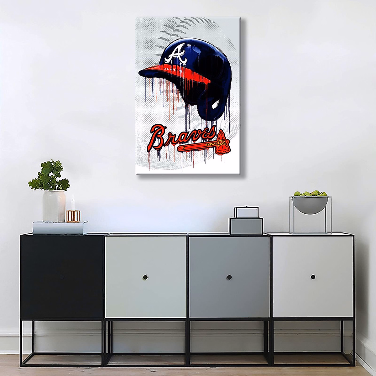 Atlanta City Baseball Poster Print Canvas Wall Art Decor for Living Room Large Picture Wall Art to Fans NOUCAN (12x18inch-Unframe,A)