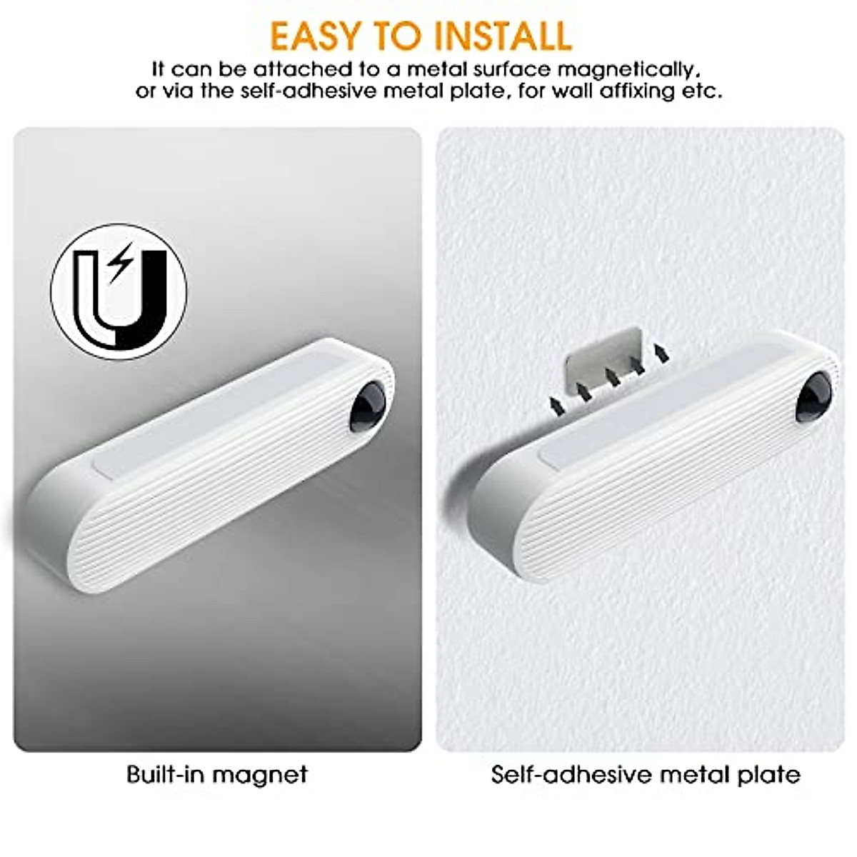 AIMILAR Rechargeable Motion Sensor Night Light Dimmable LED Night Lights for Kids Bedrooms USB Chargeable Magnetic Nightlights for Kids Room Bathroom Cabinet Closet Hallway (2 Pack) (White)