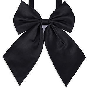 SYAYA Pre Adjustable Women Bow Tie, Girls Necktie Bowtie For Japanese Uniform/Fairy Godmother, Christmas/Cosplay/Party B1(black)