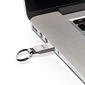MOSDART Waterproof 16GB USB2.0 Flash Drive, FAT32 Metal Memory Stick with Keychain, for System Back, Data Storage, Silver(Pack of 10)