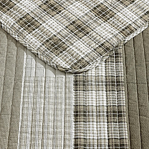 Eddie Bauer - King Quilt Set, Cotton Reversible Bedding with Matching Shams, Home Decor for All Seasons (Fairview Sand, King)