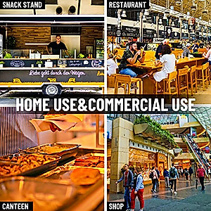 WantJoin Commercial Electric Crepe Maker 16“ 110V, Commercial Non Stick Electric Crepe Machine, 403 Stainless Steel Cooking Base 1700W