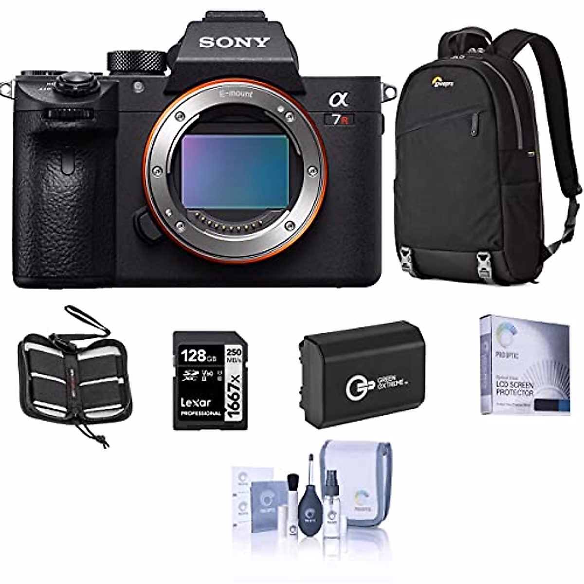 Sony Alpha a7R IV Mirrorless Digital Camera Body (V2) Bundle with Backpack, 128GB SD Card, Extra Battery, Screen Protector and Accessories