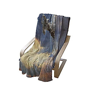 Ambesonne Airplane Throw Blanket, Peacekeepers Mission Jet up International Flight Picture Aviation Theme Image, Flannel Fleece Accent Piece Soft Couch Cover for Adults, 60" x 80", Blue Grey