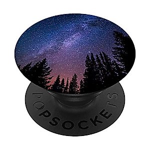 Milky Way Starry Night Forest Nebula Celestial Stars PopSockets Swappable PopGrip