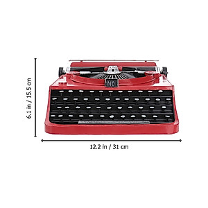 FOMIYES Vintage Typewriter Model Metal Manual Typewriter Antiques Retro Electric Typewriter Desktop Ornament for Home Office Study Room Decoration Red