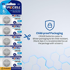 PKCELL 5Pack CR2430 3V Lithium Battery CR 2430 Battery