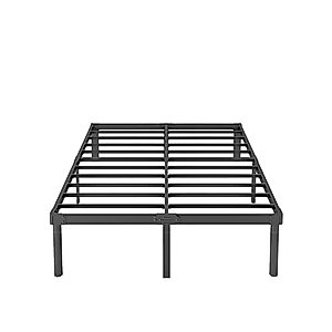 SunnyDaze 16 Inch High Heavy Duty Full Size Bed Frame Metal, Platform Bed Frame Full Size No Box Spring Needed, Easy Assembly, Noise Free, Black