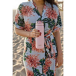 Ello Cooper 22oz Stainless Steel Water Bottle with Straw and Carry Handle, Double Walled and Vacuum Insulated Metal, Leak Proof Locking Lid with Soft Silicone Spout, Reusable, BPA Free, Cashmere Pink