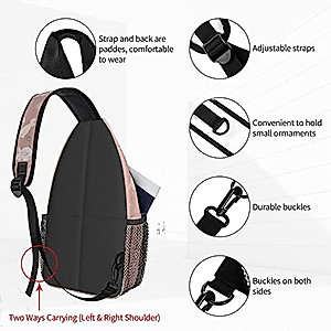 FeHuew Women Rabbits Pink White Bunnies Crossbody Sling Backpack for Men Chest Bag Shoulder Bag Lightweight One Strap Backpack Travel Outdoor Daypack