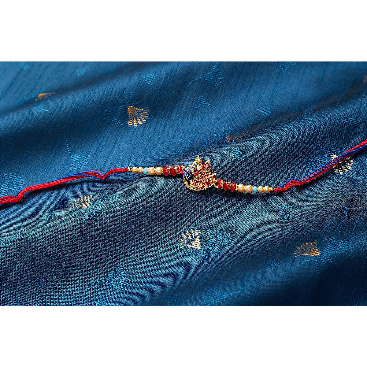 Auraecom Brotherhood Unraveled: Celebrate Raksha Bandhan with Our Charming Rakhis | Rakhi for Brother Bhaiya Bhabhi Traditional Handmade Quality Assorted Designer Rakhi, white diamond