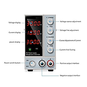 Adjustable DC Power Supply 30V 10A LED Digital Display Lab Power Supply 60V 5A Voltage Regulator 120V3A for Phone Repair(4Digits 120V 3A)
