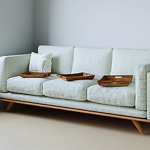 Rustic Wood Serving Tray Set of 3 - Large Serving Tray with Handles - Wood Tray - Coffee Table Tray - Food Tray - Wooden Tray - Ottoman Tray Large Great for Coffee & Food (Acacia Wood Trays)