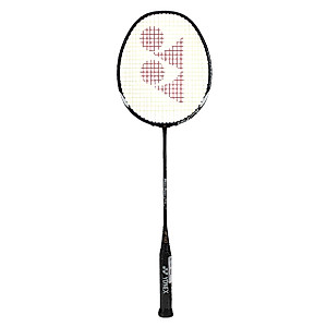 YONEX Muscle Power 29 Carbon Graphite Strung Badminton Racket with Full Racket Cover (Black/White) | for Intermediate Players | 85 Grams | Maximum String Tension - 30lbs