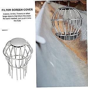 DOITOOL 6 pcs Gutter Cap Cover Pipe for Leaf Rooftop Line Strainers Other Guards Filter Down Tool Drain Round to Anti- Guard Roof Outdoor Stainless Net Extensions Fallen Leaves
