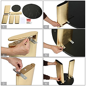 Uolfin Nesting Coffee Table, Marble Veneer Top, and Gold Foil Legs