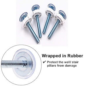 4 Pack M8 Extra Long Pressure Gates Threaded Spindle Rods,8mm Baby Kids Pet Dog Gates Accessory Screw Bolts Kit Fit for All Pressure Mounted Walk Thru Gates