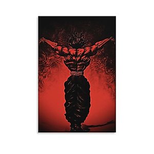 Baki The Grappler Anime Posters TV Animation Hanma Yujiro Cool Art Posters Canvas Wall Art Prints for Wall Decor Room Decor Bedroom Decor Gifts Posters 08x12inch(20x30cm) Unframe-style