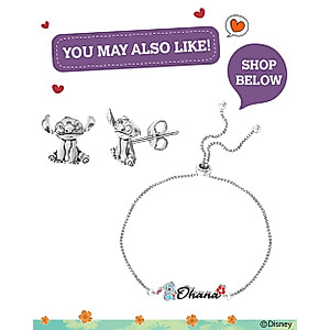 Disney Lilo & Stitch Sterling Silver Necklace for Women, 3D Pendant Stitch Necklace with 18-inch Chain Official License