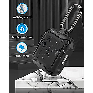 ProCase AirPods 3 Case 2021 with Keychain, Full-Body Rugged Protective Shockproof Carrying Case Cover for AirPods 3rd Generation -Black