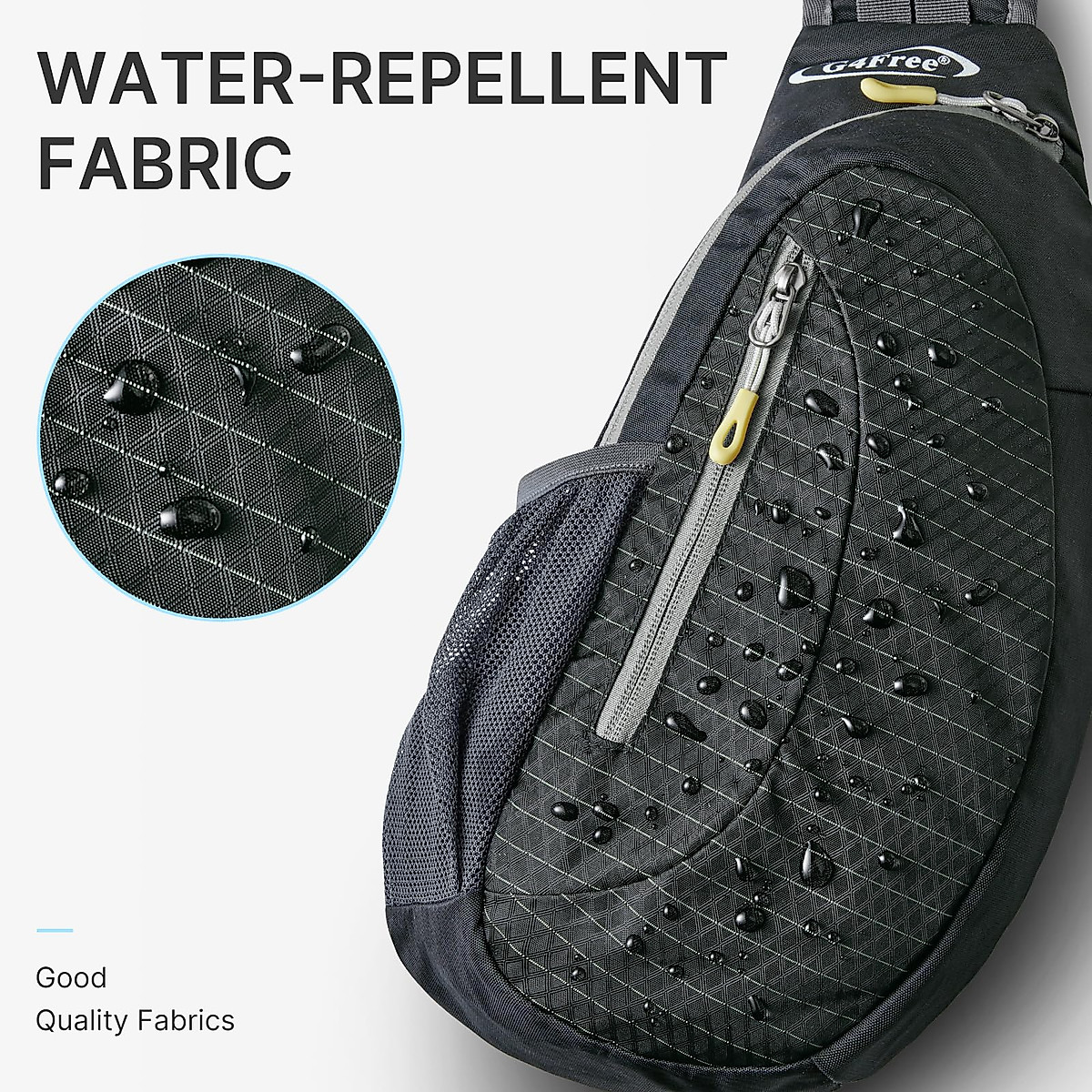 G4Free Sling Bags Men Shoulder Backpack Small Cross Body Chest Sling Backpack (Black)