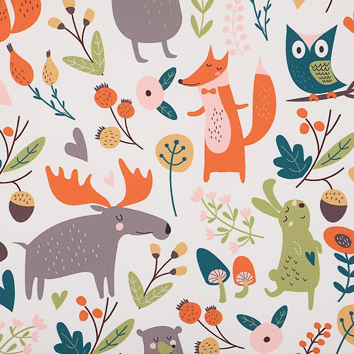 Sumnacon Chair Increasing Cushion - Baby Toddler Kids Infant Portable Dismountable Highchair Booster Cushion Washable Thick Chair Seat Cloth Straps,Animal Forest White